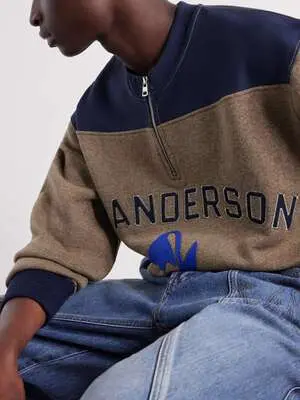 JW Anderson Logo-embroidered Wool-blend Jersey Sweatshirt