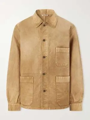 Auralee Garment-dyed Cotton-moleskin Blouson Jacket - Brown