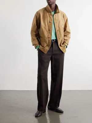 Auralee Garment-dyed Cotton-moleskin Blouson Jacket