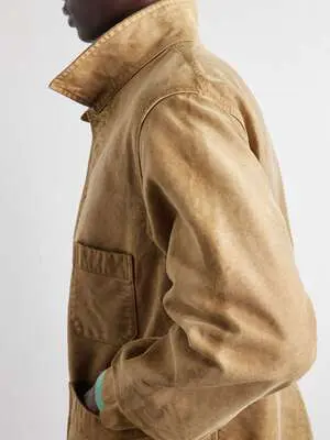 Auralee Garment-dyed Cotton-moleskin Blouson Jacket