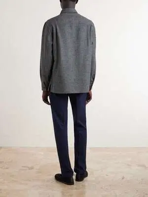Dunhill Houndstooth Wool Overshirt