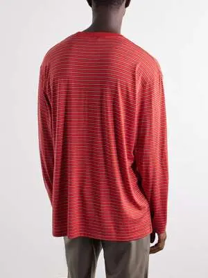 Auralee Striped Wool-jersey T-shirt