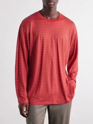 Auralee Striped Wool-jersey T-shirt