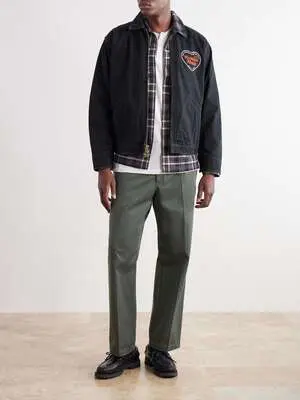 HUMAN MADE Logo-embroidered Corduroy-trimmed Cotton-twill Blouson Jacket