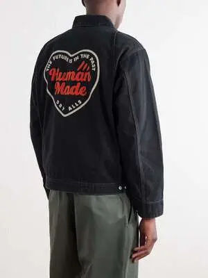 HUMAN MADE Logo-embroidered Corduroy-trimmed Cotton-twill Blouson Jacket