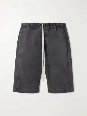Rick Owens Pusher Straight-leg Cotton-canvas Shorts - Gray