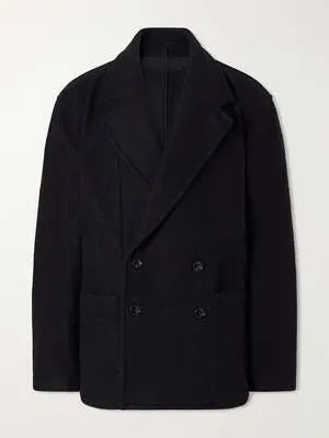 LEMAIRE Double-breasted Wool And Alpaca-blend Felt Coat - Black