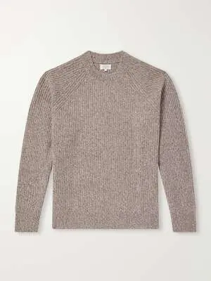 Hartford Marl Wool And Cashmere-blend Crewneck Sweater - Brown