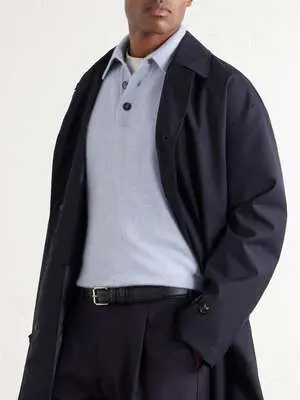 Thom Sweeney Cashmere And Silk-blend Polo Shirt