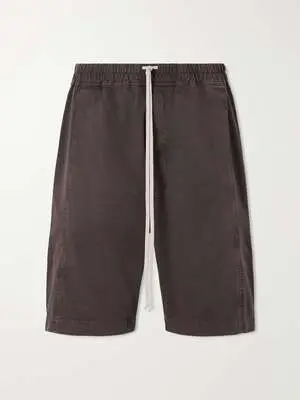 Rick Owens Pusher Straight-leg Cotton-twill Shorts - Brown