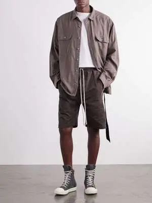 Rick Owens Pusher Straight-leg Cotton-twill Shorts
