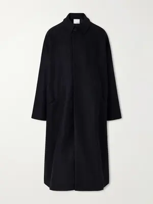 SAGE NATION Takeshi Melton Wool Coat - Black