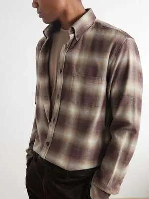 Sunspel Checked Cotton-flannel Shirt