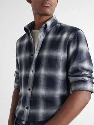 Sunspel Checked Cotton-flannel Shirt