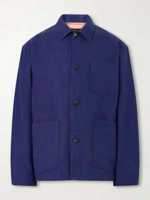 Visvim Baker Textured Wool And Linen-blend Jacket - Blue