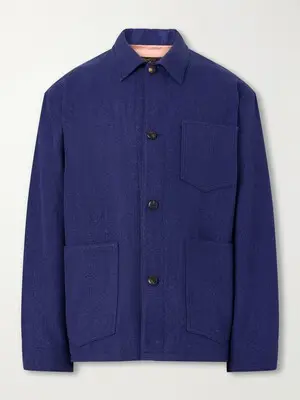 Visvim Baker Textured Wool And Linen-blend Jacket - Blue