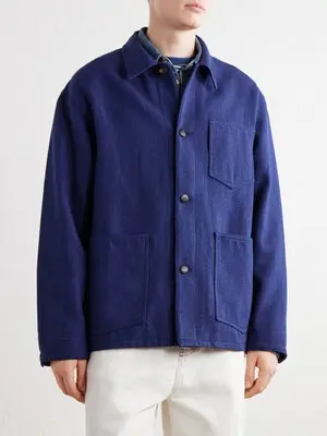 Visvim Baker Textured Wool And Linen-blend Jacket - Blue