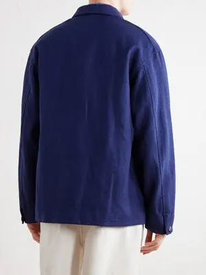 Visvim Baker Textured Wool And Linen-blend Jacket - Blue