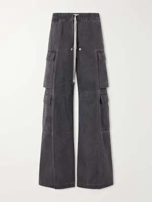 Rick Owens Jumbo Belas Wide-leg Cotton-canvas Cargo Trousers - Gray