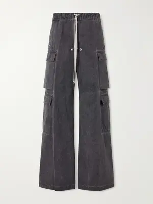 Rick Owens Jumbo Belas Wide-leg Cotton-canvas Cargo Trousers - Gray