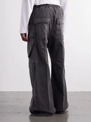 Rick Owens Jumbo Belas Wide-leg Cotton-canvas Cargo Trousers - Gray