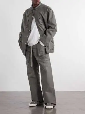 Rick Owens Creatch Wide-leg Shell Drawstring Cargo Trousers