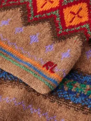 Polo Ralph Lauren Intarsia-knit Wool-blend Scarf