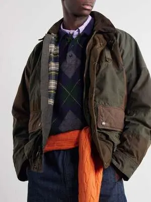 Polo Ralph Lauren Patchwork Corduroy-trimmed Waxed Cotton Jacket
