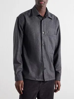 Nn07 Freddy Herringbone Wool-blend Shirt