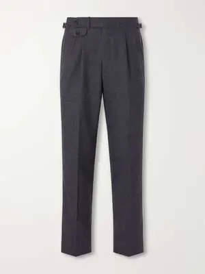 Dunhill Straight-leg Wool And Cashmere-blend Suit Trousers - Gray