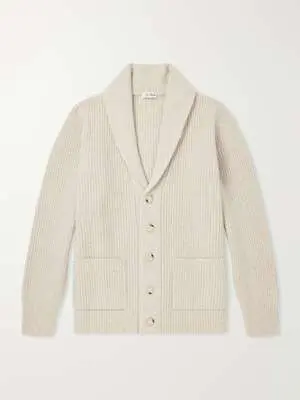 DE PETRILLO Ribbed Merino Wool And Cashmere-blend Cardigan
