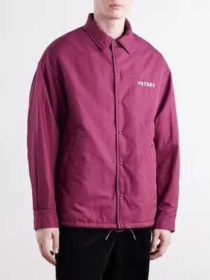 Visvim Embroidered Wool And Silk-blend-twill Jacket - Burgundy