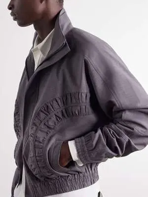 SAGE NATION Fossil Ruched Panelled Twill Blouson Jacket