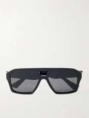 Bottega Veneta New Entry Ribbon Aviator-style Recycled Acetate Sunglasses - Black