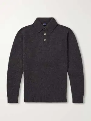 Thom Sweeney Cashmere And Silk-blend Polo Shirt - Gray