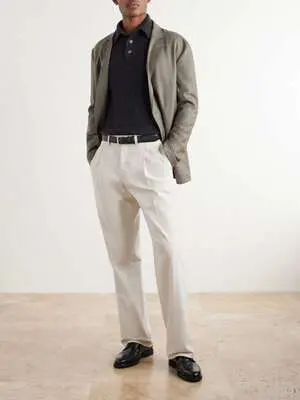 Thom Sweeney Cashmere And Silk-blend Polo Shirt