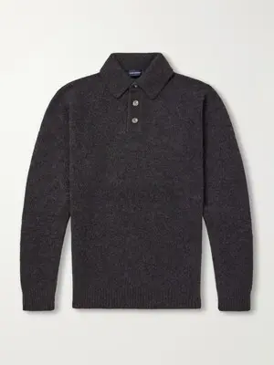 Thom Sweeney Cashmere And Silk-blend Polo Shirt - Gray