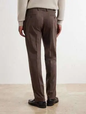 Sunspel Straight-leg Stretch Wool-blend Flannel Trousers