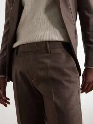 Sunspel Straight-leg Stretch Wool-blend Flannel Trousers