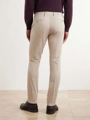Canali Tapered Stretch Cotton-twill Trousers