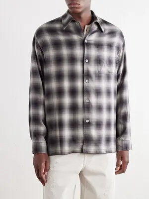 Our Legacy Every Checked Tencel® Twill Shirt - Black