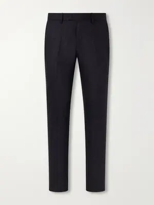 Sunspel Straight-leg Stretch Wool-blend Flannel Trousers - Gray