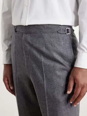 Dunhill Straight-leg Herringbone Wool And Cashmere-blend Trousers