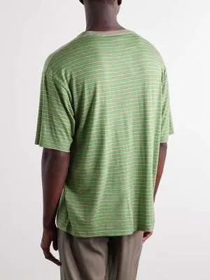 Auralee Striped Wool-jersey T-shirt