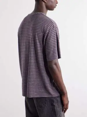 Auralee Striped Wool-jersey T-shirt