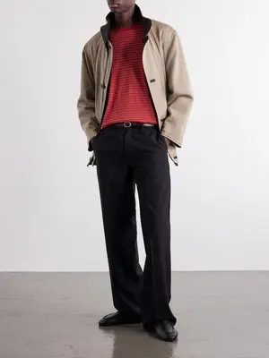Auralee Striped Wool-jersey T-shirt
