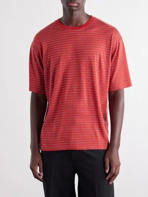 Auralee Striped Wool-jersey T-shirt