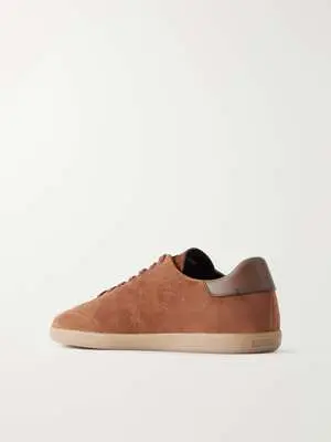 Zegna 232 Leather-trimmed Suede Sneakers