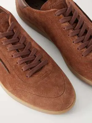 Zegna 232 Leather-trimmed Suede Sneakers