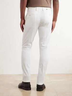 Canali Tapered Stretch Cotton-twill Trousers
